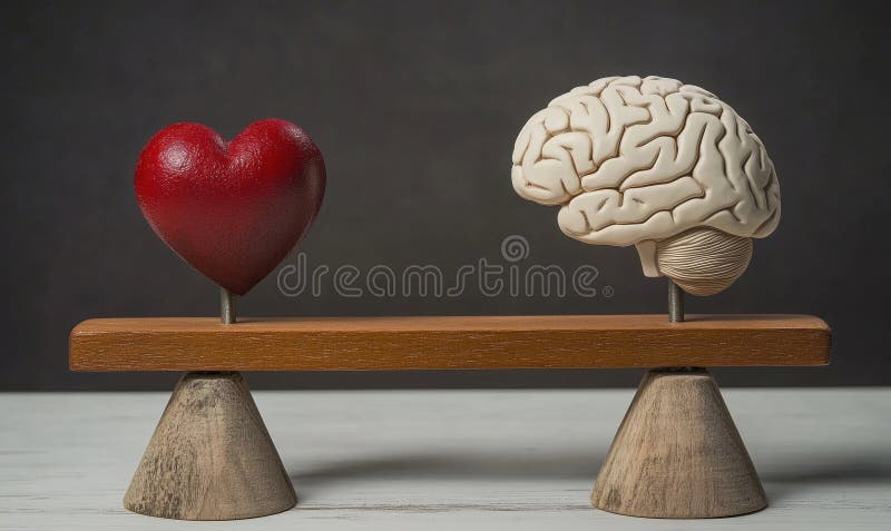 Heart Vs Brain Balance Concept, Symbolizing Emotional Intelligence and ...