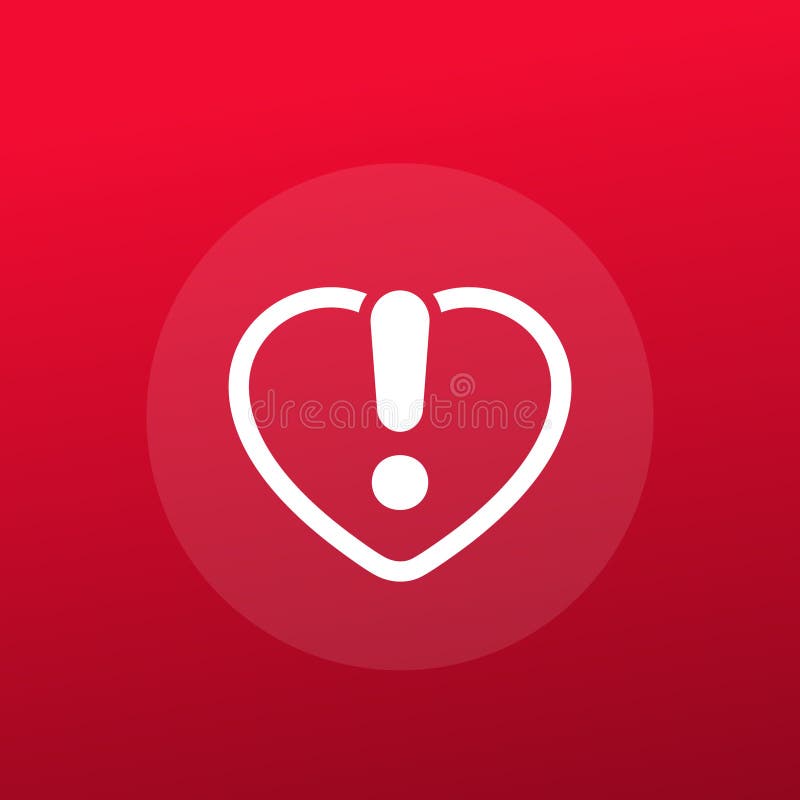 Heart Warning Icon, Vector Pictogram Stock Vector - Illustration of ...