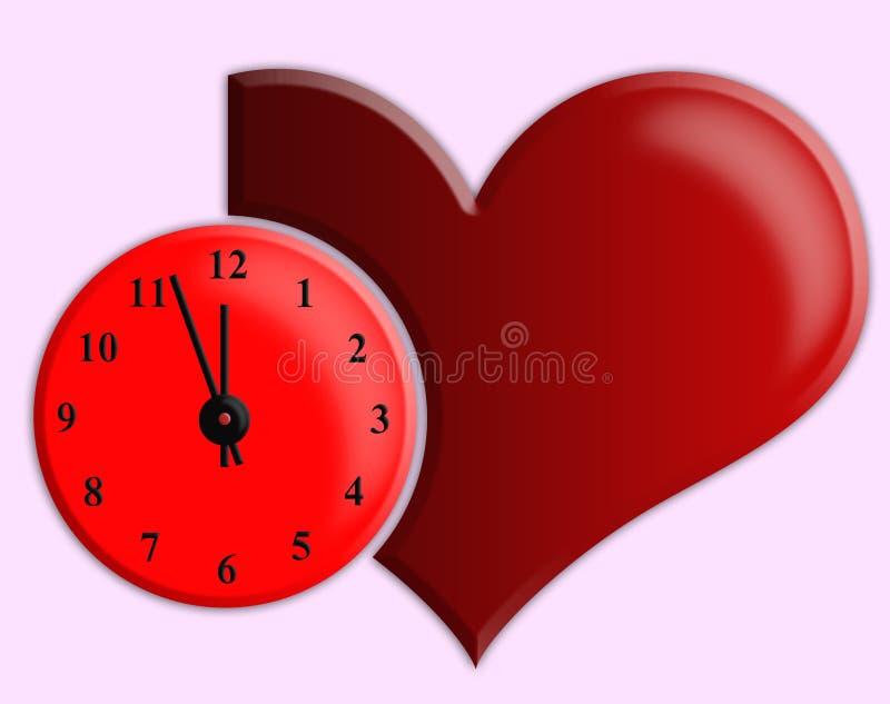 Red heart and watch stock illustration. Illustration of waste - 30194854