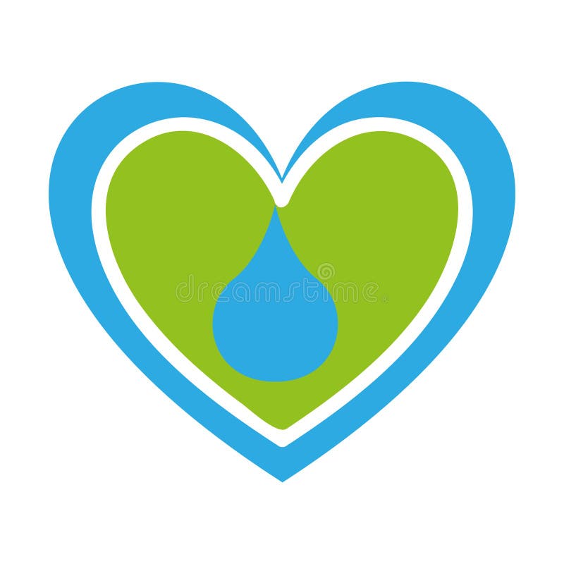 Heart with Water Drop Isolated Icon Design Stock Illustration ...