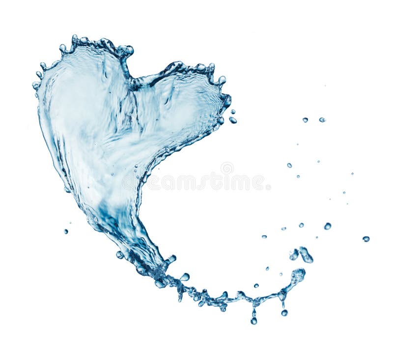 Heart from Water Splash with Bubbles Stock Photo - Image of drink ...