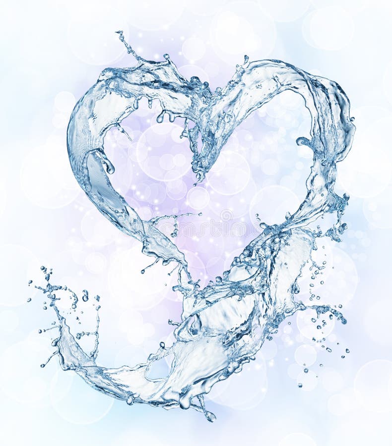 Heart from Water Splash with Bubbles Stock Image - Image of splash ...