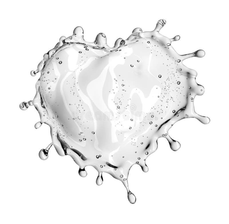 Heart from Water Splash with Bubbles Stock Photo - Image of drink ...