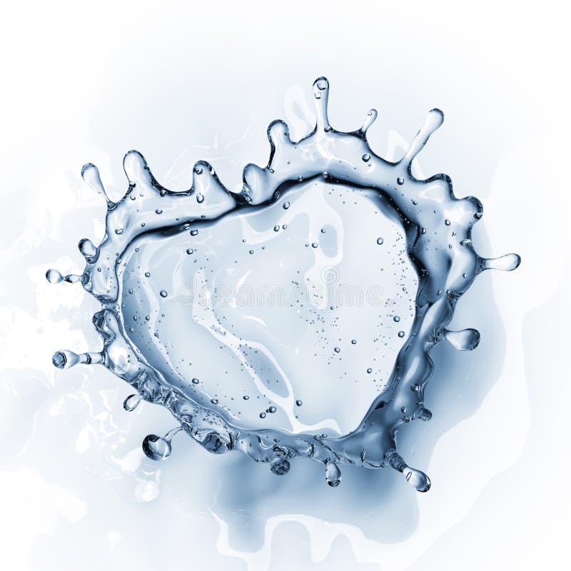 Heart from Water Splash with Bubbles Stock Photo - Image of drink ...