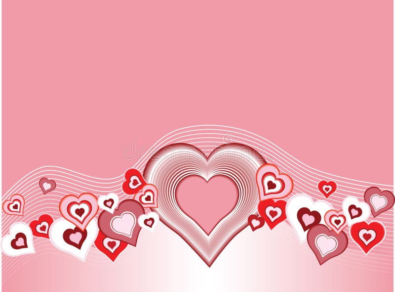 Heart and Wave Background 2 Stock Vector - Illustration of love, wavy ...