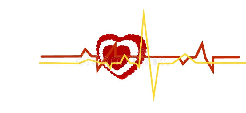 Heart Wave Pattern on White Background. Stock Illustration ...