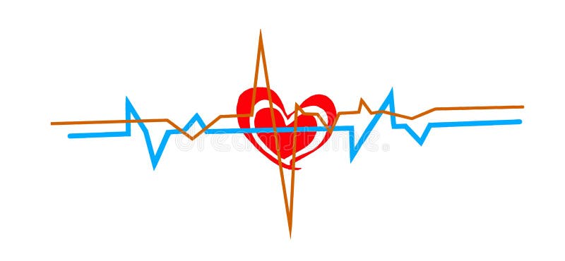 Heart Wave Pattern on White Background. Stock Illustration ...