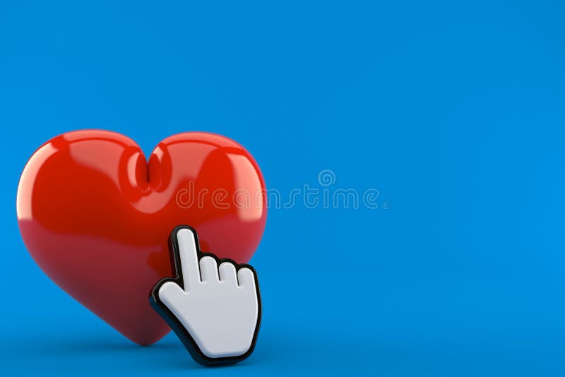 Heart with web cursor stock illustration. Illustration of isolated ...