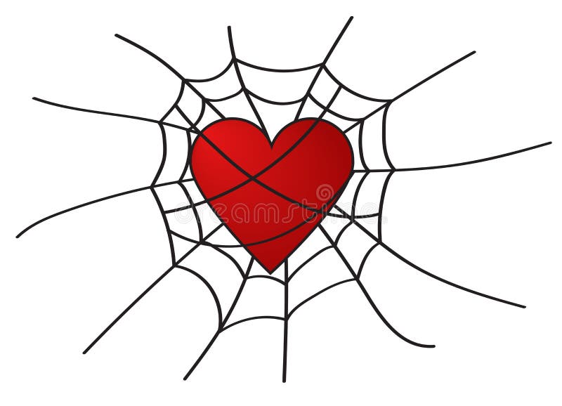 Spider With Heart Shape Web Stock Vector - Illustration of milk ...
