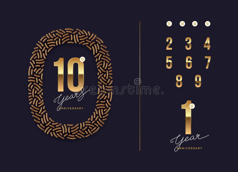 Anniversary Golden Logo with Realistic 3d Golden Frame. There is ...