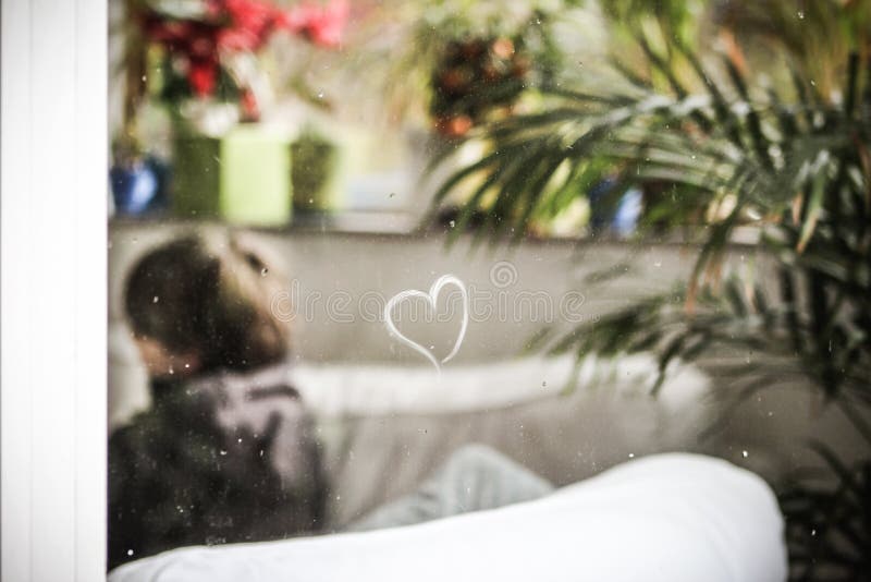 A heart on the window stock photo. Image of symbol, transparent - 88028690