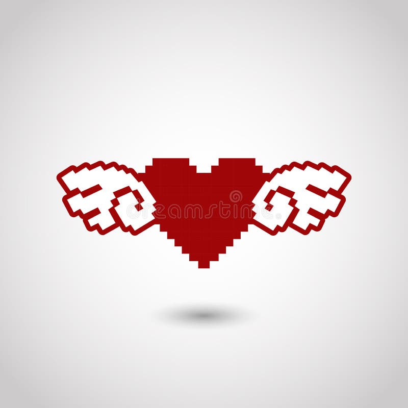 Heart with Wings in Style of 8-bit Game. Stock Illustration ...