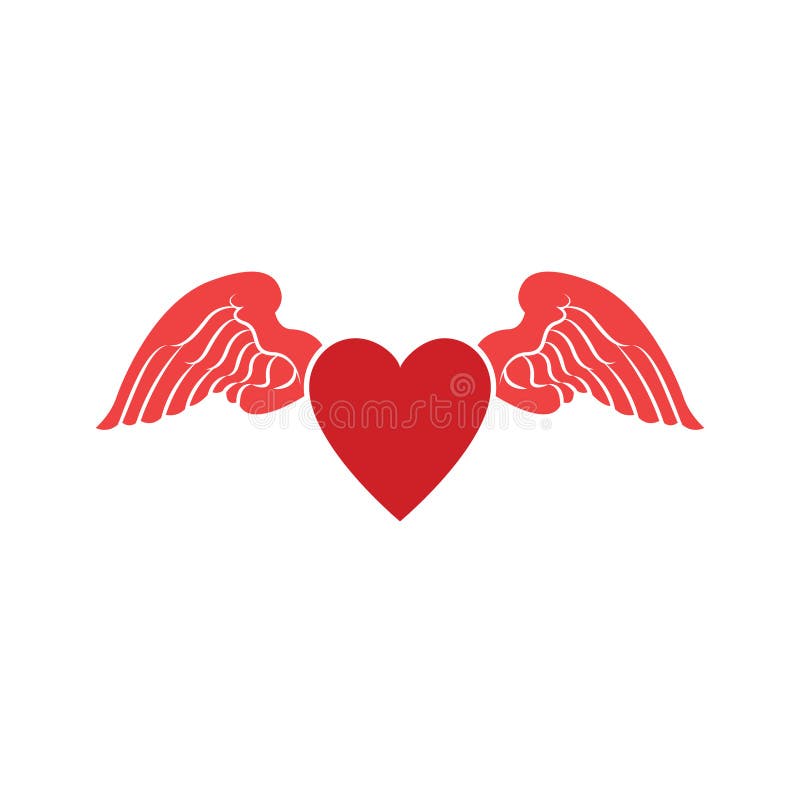 Heart with Wings. Vector Illustration Decorative Design Stock Vector ...