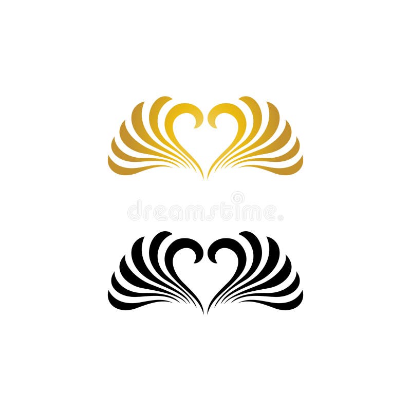 Heart and Wings Vector Illustration for an Icon,symbol or Logo Stock ...