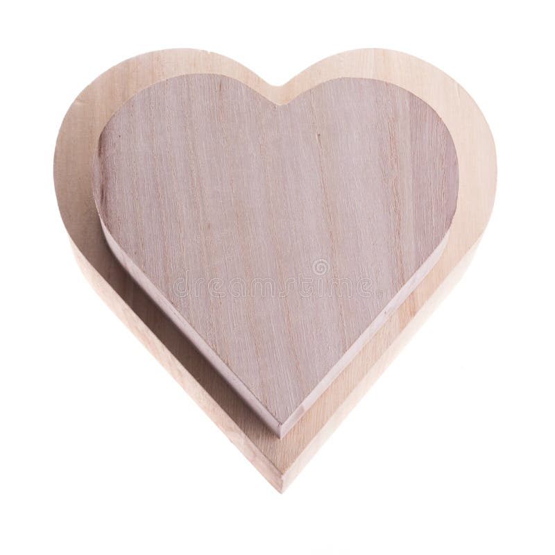Heart Wood Box of Love Isolated Stock Image - Image of package ...