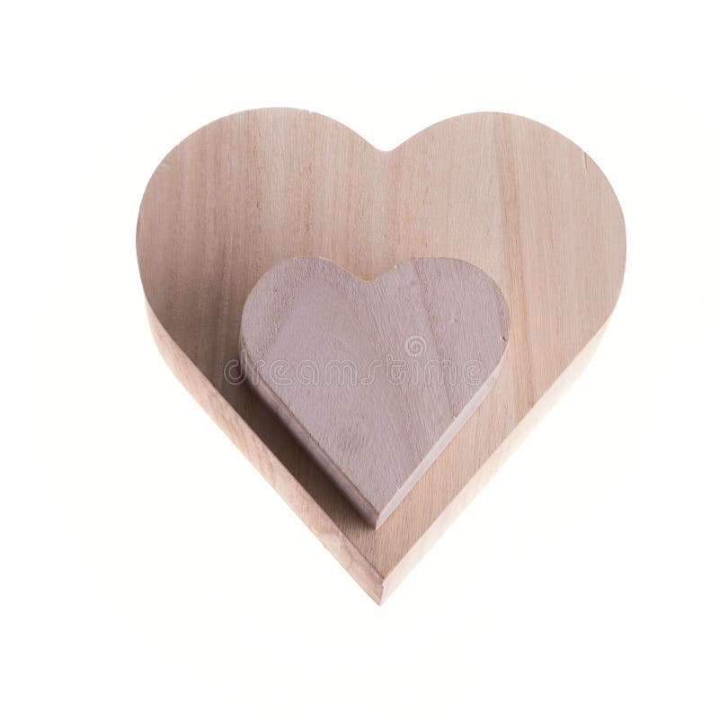 Heart Wood Box of Love Isolated Stock Image - Image of marriage, small ...