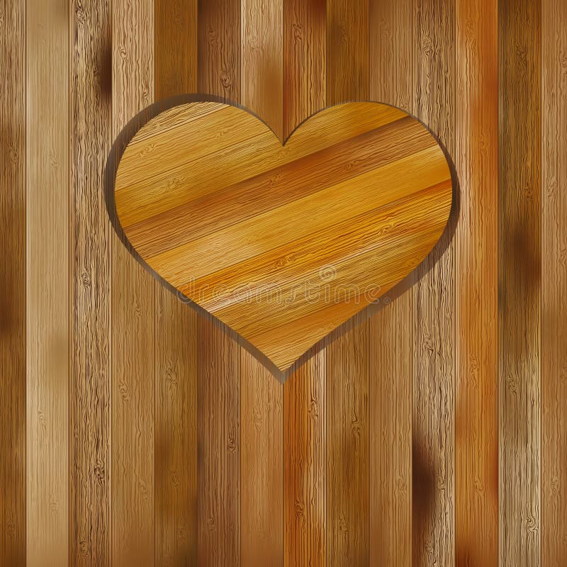 Heart in Wood Shape for Your Design. + EPS8 Stock Vector - Illustration ...