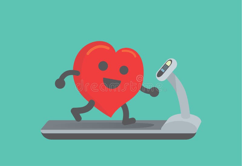 Heart Workout with Running on Treadmill. Stock Vector - Illustration of ...