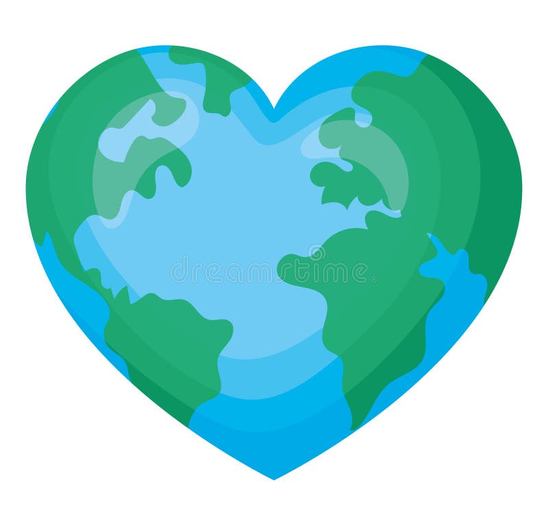 Heart world globe stock vector. Illustration of water - 267960491