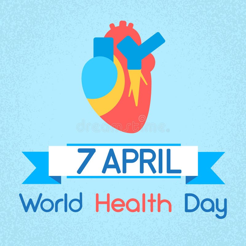 Heart World Health Day 7 April Stock Vector - Illustration of ...