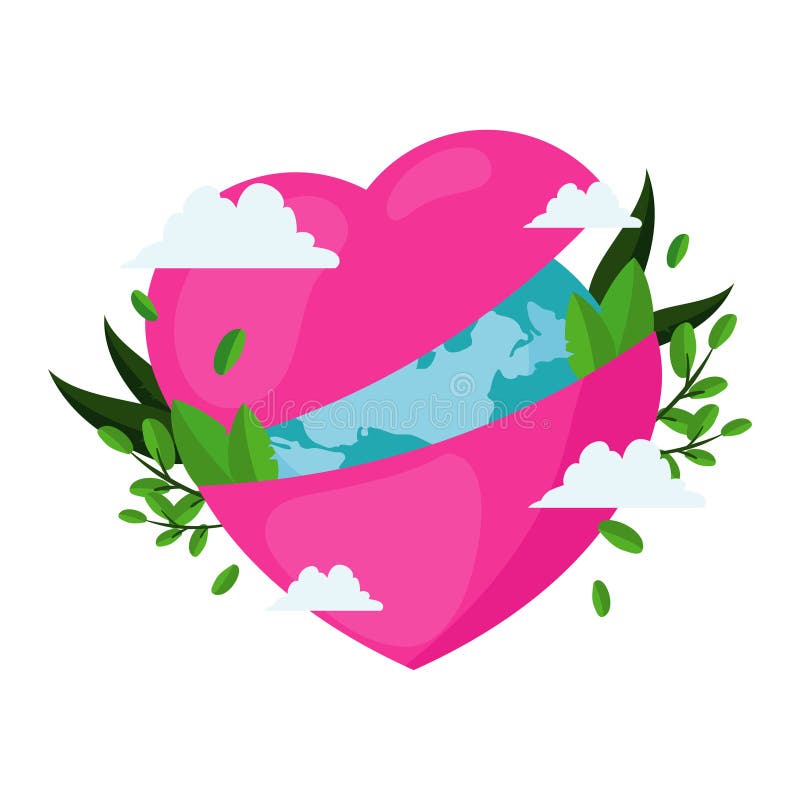 Heart with the World Inside Stock Vector - Illustration of world ...