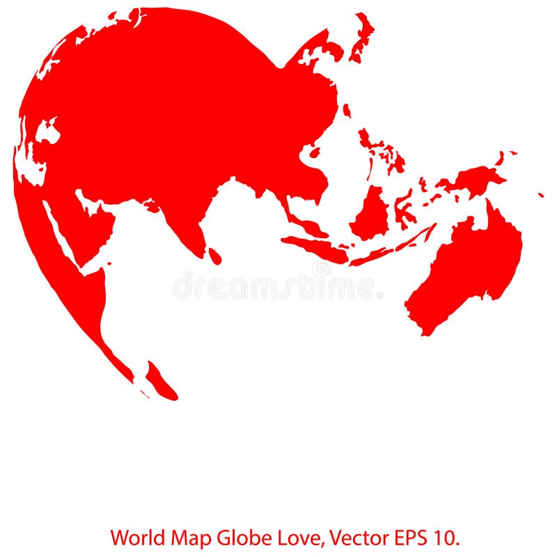 Heart World Map Globe Vector Illustrator, EPS 10. Stock Vector ...