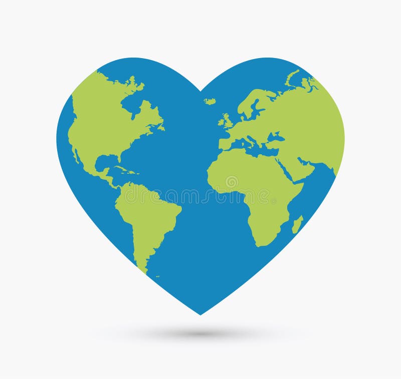 Heart World Shape Icon, Vector Illustration Stock Vector - Illustration ...