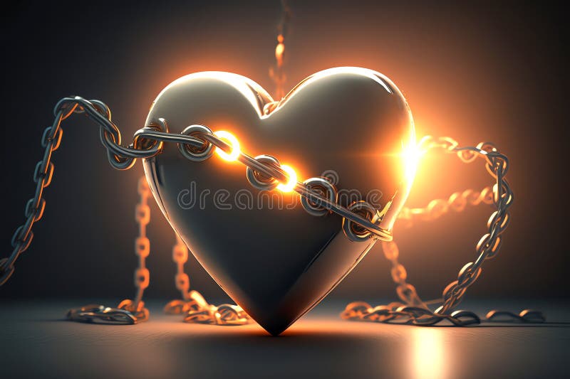 Heart Wrapped a Chain. Heart Therapy Concept. Cardiology Stock ...