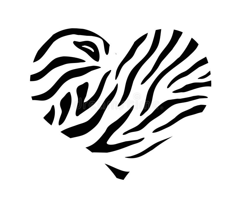 Heart with Zebra Print Texture Pattern Stock Illustration ...