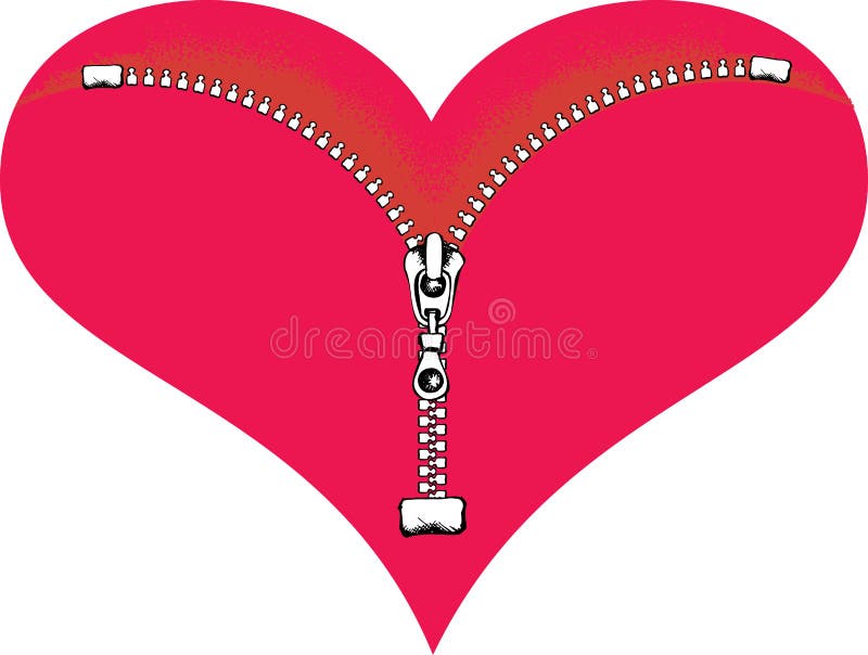 Heart with zipper stock vector. Illustration of event - 71564464