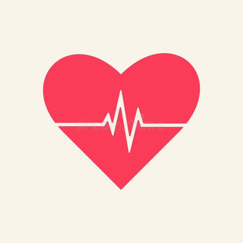 Heartbeat Heart Beat Pulse Flat Icon for Medical Apps and Websites ...