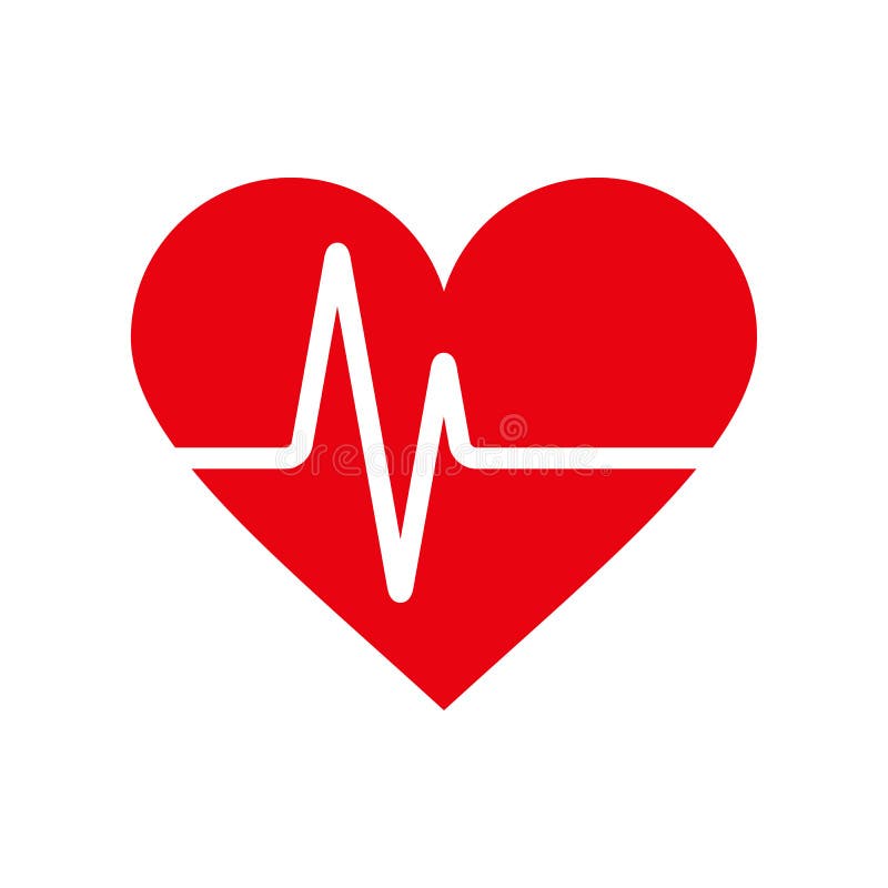 Heart with ecg icon stock vector. Illustration of color - 27955576
