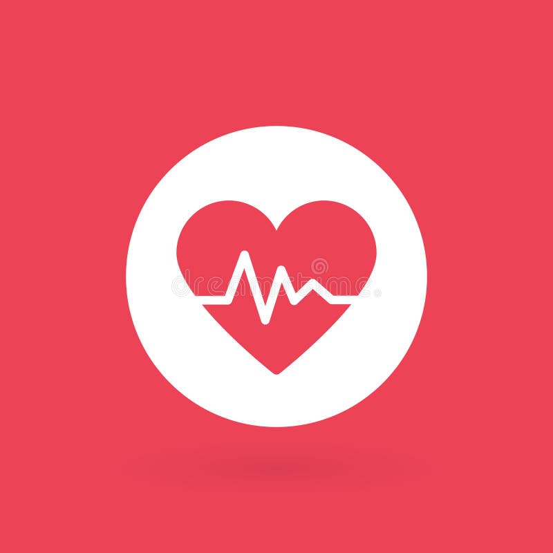 Heartbeat Icon. Electrocardiogram, Heart Rhythm Concept. Vector Illustration, Flat Design Stock ...