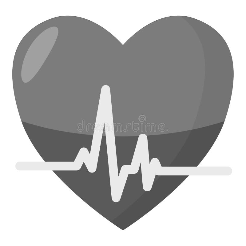 Heartbeat Icon, Gray Monochrome Style Stock Vector - Illustration of ...