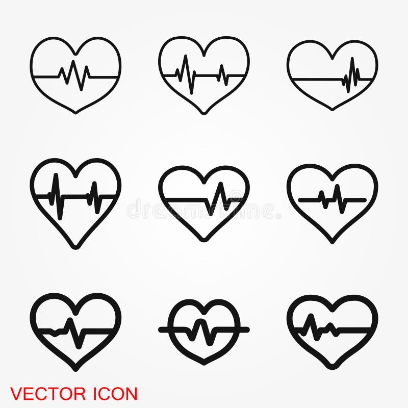 Heartbeat Icon Logo, Illustration, Vector Sign Symbol for Design Stock ...