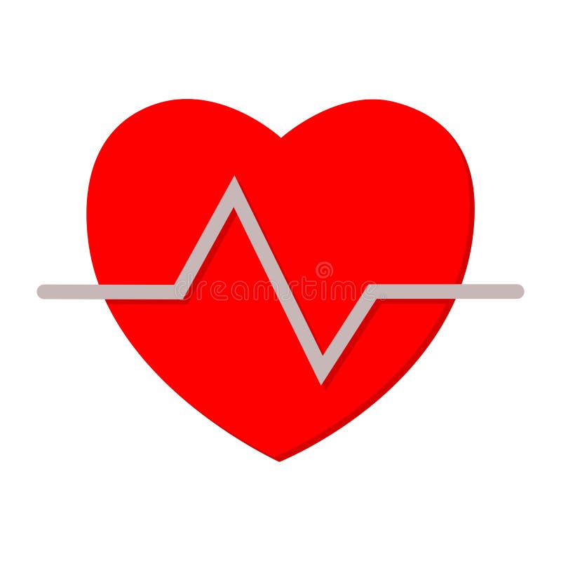 Heartbeat Icon with Long Shadow Stock Illustration - Illustration of ...