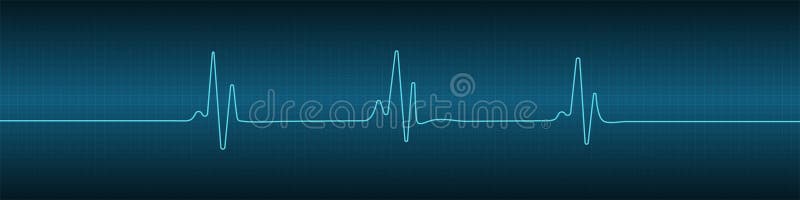 Line Art of Heart Pulse, Heartbeat Cardiogram. Heart Rhythm Continuous ...