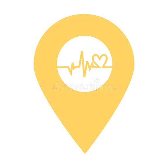 Heartbeat Location Map Pin Icon. Element of Map Point for Mobile ...