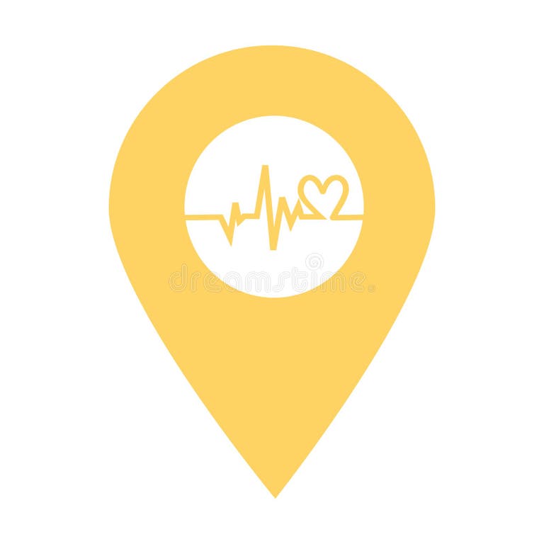Heartbeat Location Map Pin Icon. Element of Map Point for Mobile ...