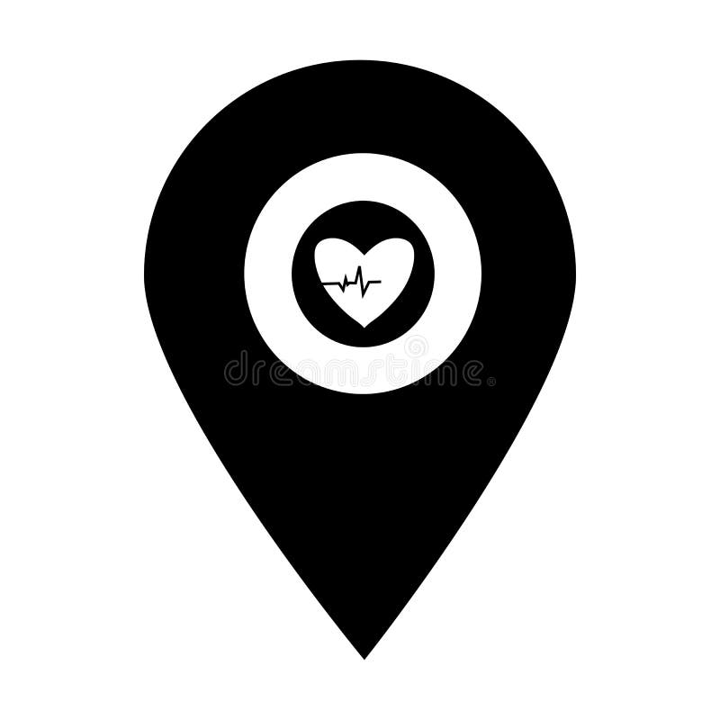 Heartbeat Location Map Pin Icon. Element of Map Point for Mobile ...
