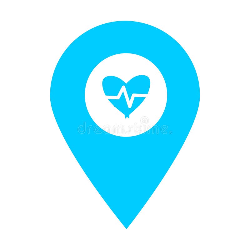 Heartbeat Location Map Pin Icon. Element of Map Point for Mobile ...