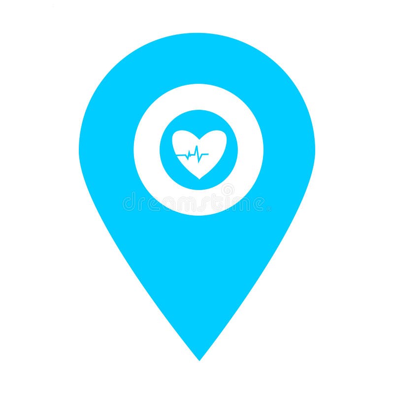 Heartbeat Location Map Pin Icon. Element of Map Point for Mobile ...