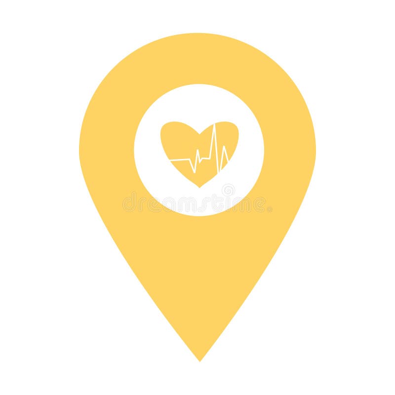Set of Heartbeat Location Map Pin Icon. Element of Map Point for Mobile ...