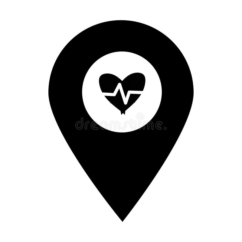Heartbeat Location Map Pin Icon. Element of Map Point for Mobile ...