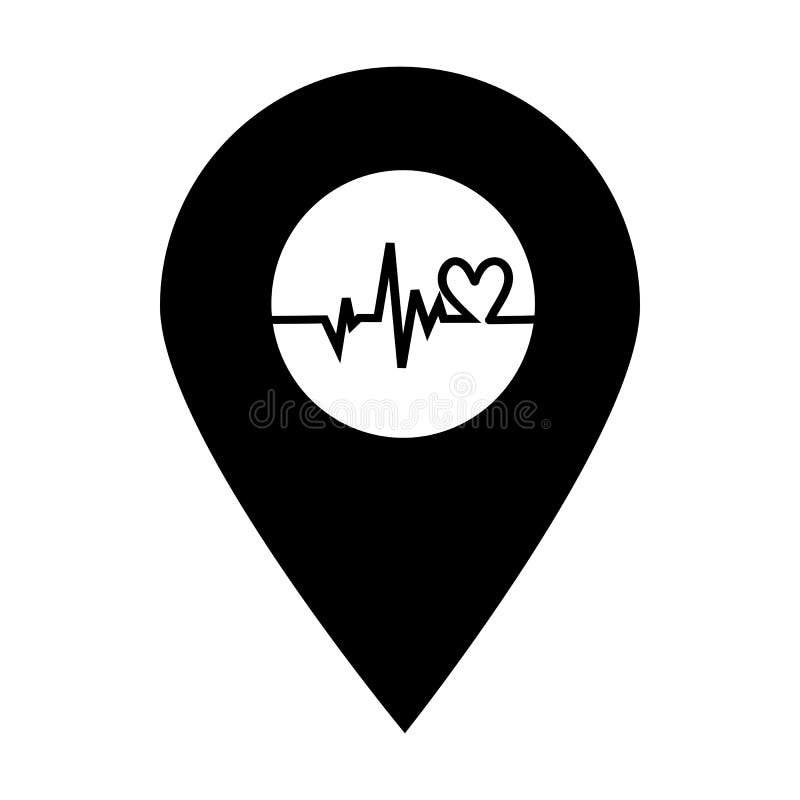 Set of Heartbeat Location Map Pin Icon. Element of Map Point for Mobile ...