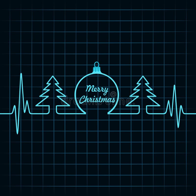 Heartbeat Make Christmas Symbols Stock Vector - Illustration of ...