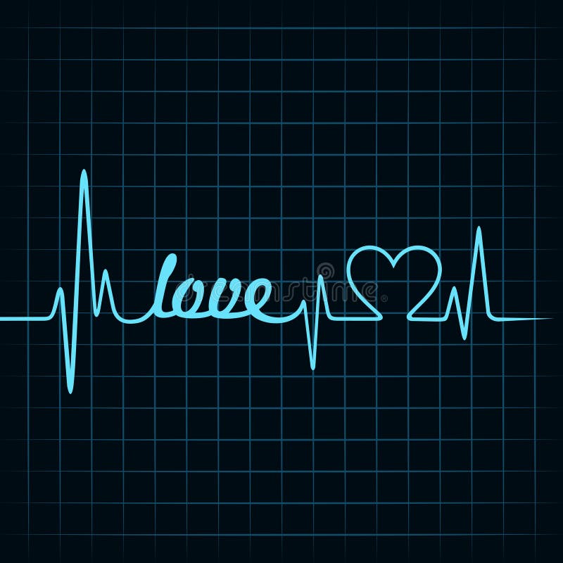 Heartbeat Make a Love Text and Heart Symbol Stock Vector - Illustration ...