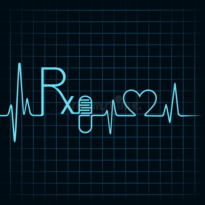 Heartbeat Make Rx Text,capsule and Heart Symbol Stock Vector ...