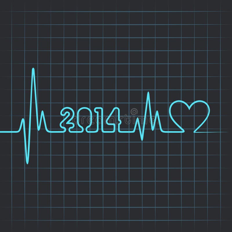 Heartbeat Make 2014 Word and Heart Stock Vector - Illustration of ...