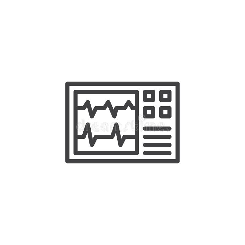 Heartbeat Monitoring Line Icon. Pulse on Screen, Cardiogram Monitor ... Heartbeat Monitoring Line Icon. Pulse on Screen, Cardiogram Monitor ...